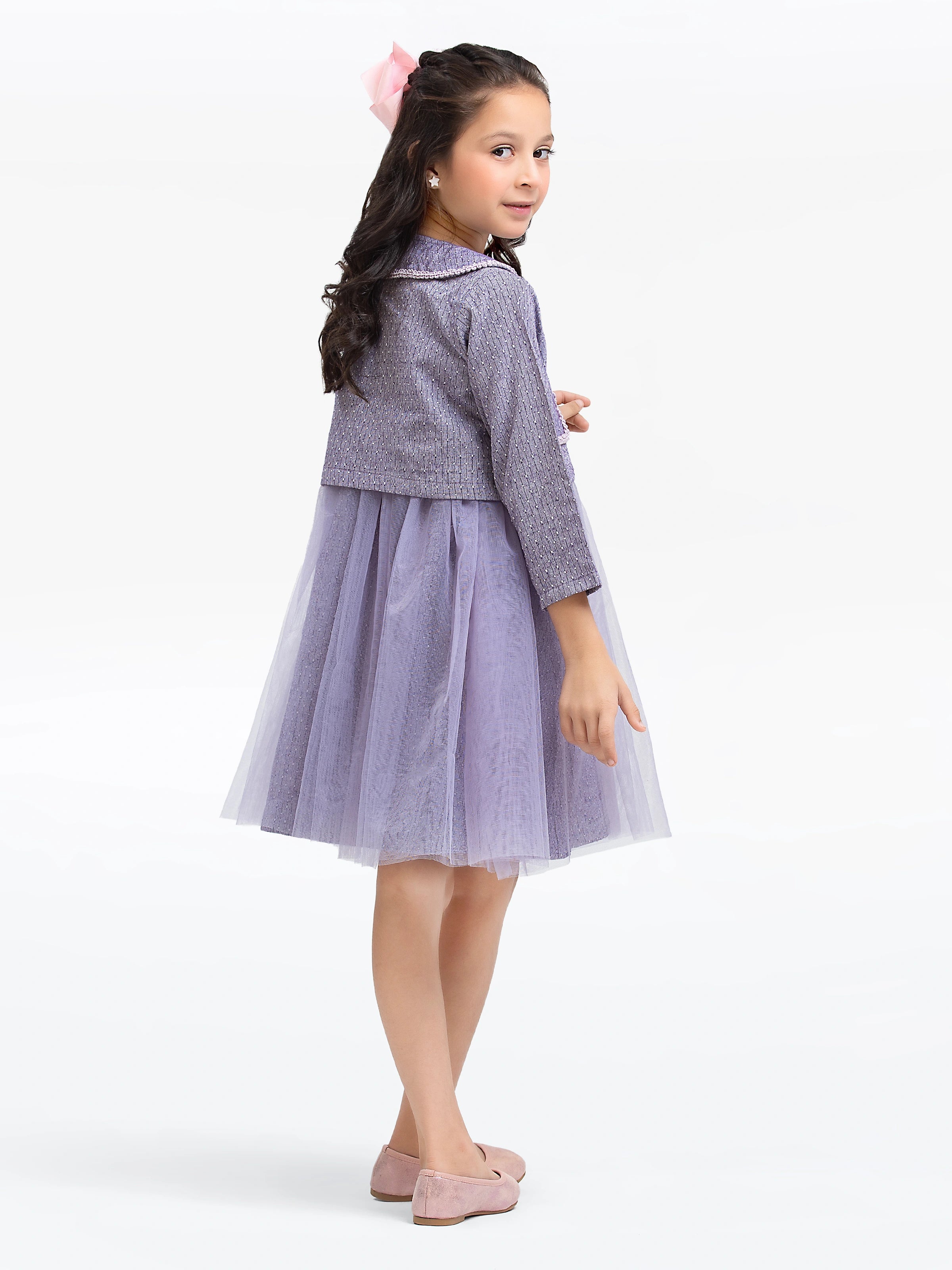 edenrobe Girl's Light Purple Frock - EGTF24W-200057 – edenrobe Pakistan