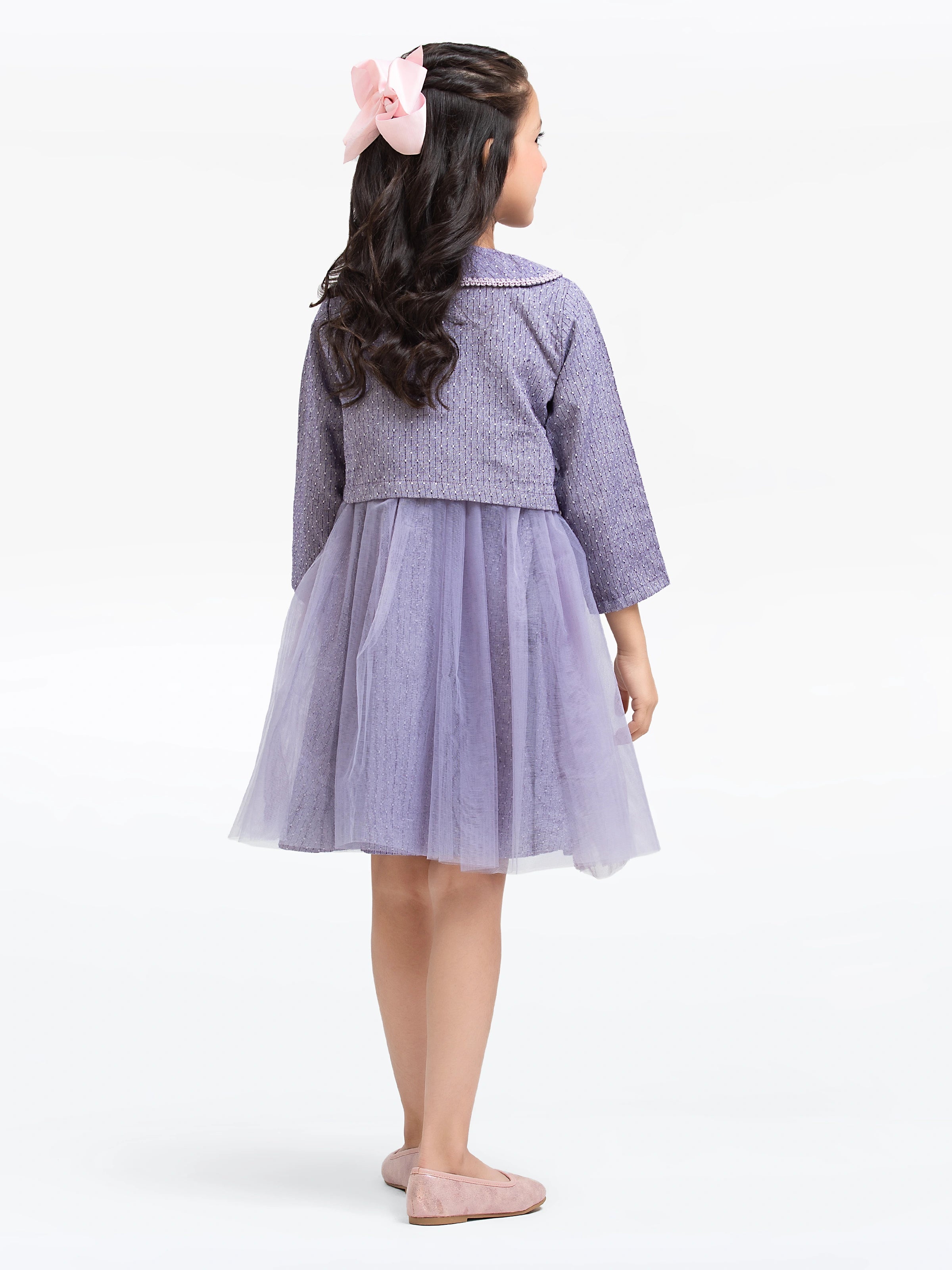 edenrobe Girl's Light Purple Frock - EGTF24W-200057 – edenrobe Pakistan