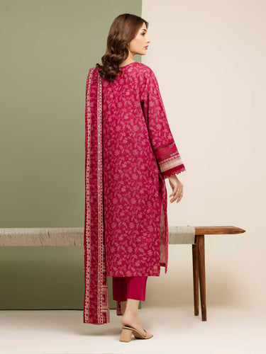 edenrobe Women's Deep Pink Unstitched 3Pc Lawn - EWU5M6-013-3P – edenrobe Pakistan