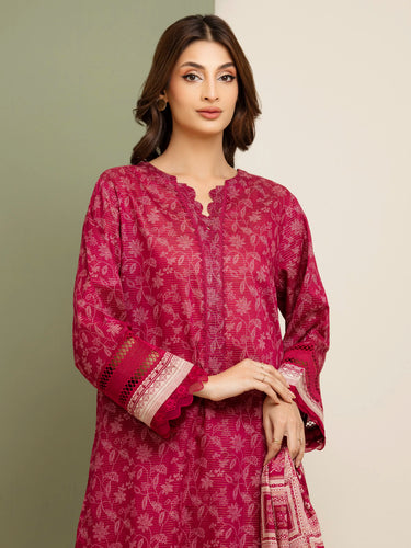 edenrobe Women's Deep Pink Unstitched 3Pc Lawn - EWU5M6-013-3P – edenrobe Pakistan