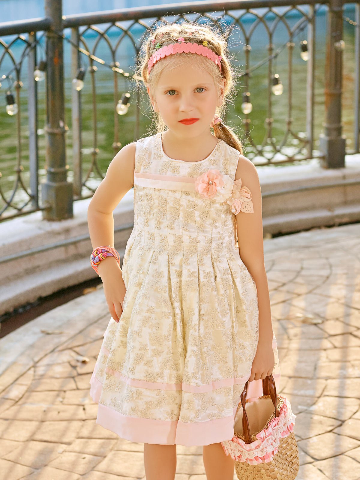 edenrobe Girl's Cream Frock - EGTF19S-0829 – edenrobe Pakistan