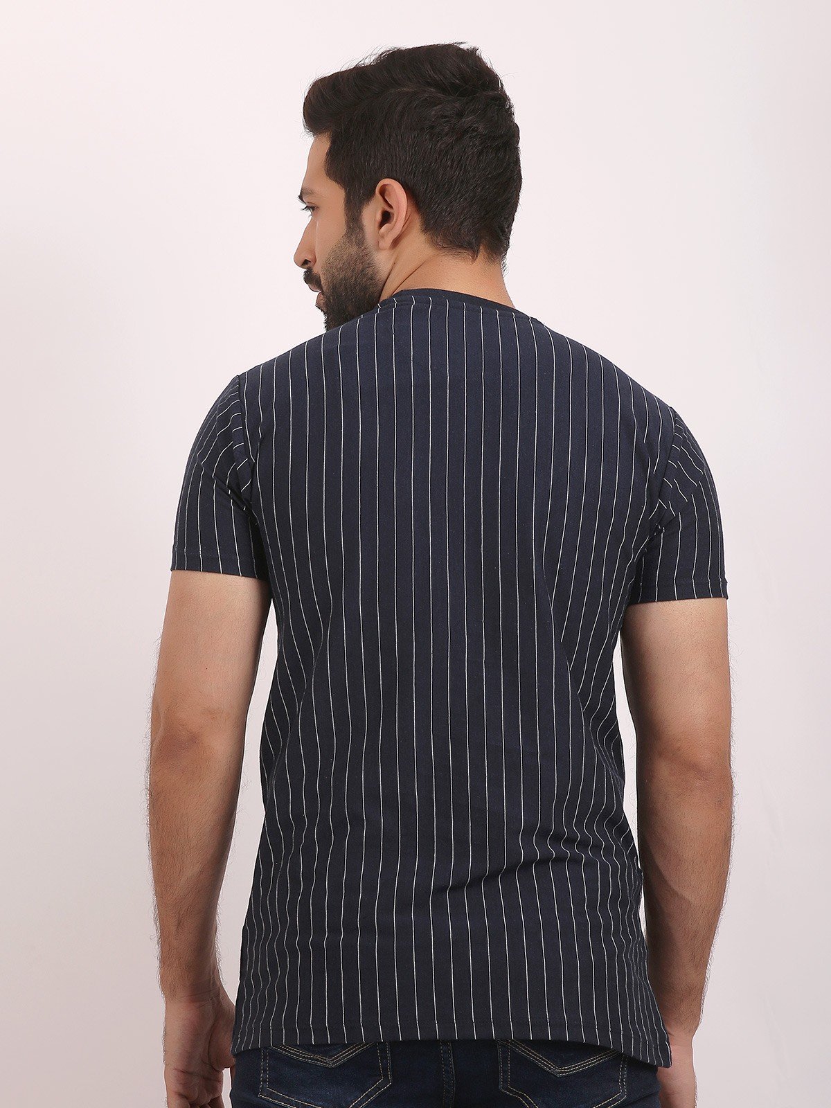 edenrobe Men's Navy Blue Graphic Tee - EMTGT20-013 – edenrobe Pakistan