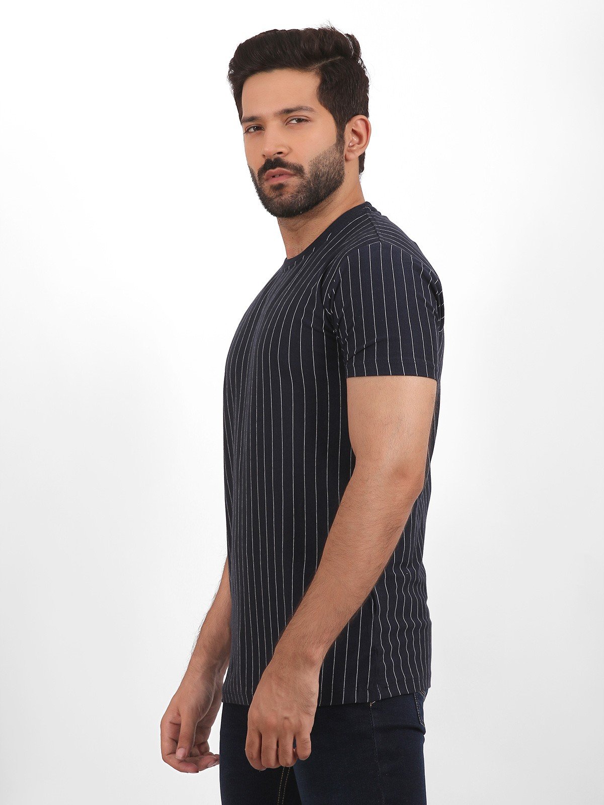 edenrobe Men's Navy Blue Graphic Tee - EMTGT20-013 – edenrobe Pakistan