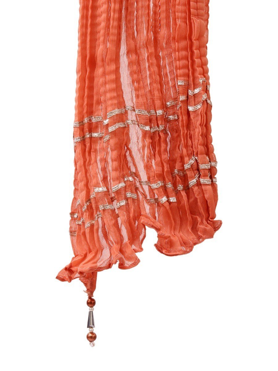 edenrobe Women's Dull Peach Dupatta - EAWD20-018 – edenrobe Pakistan