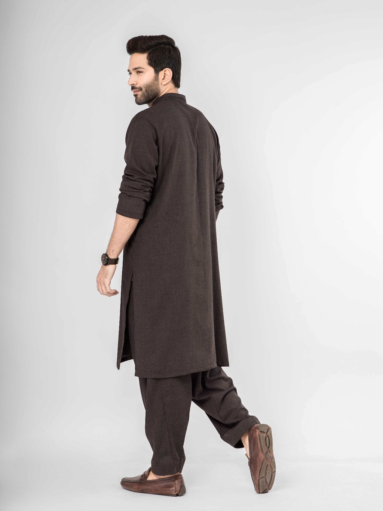 edenrobe Men's Dark Brown Kurta Shalwar - EMTKS21S-40909 – edenrobe ...