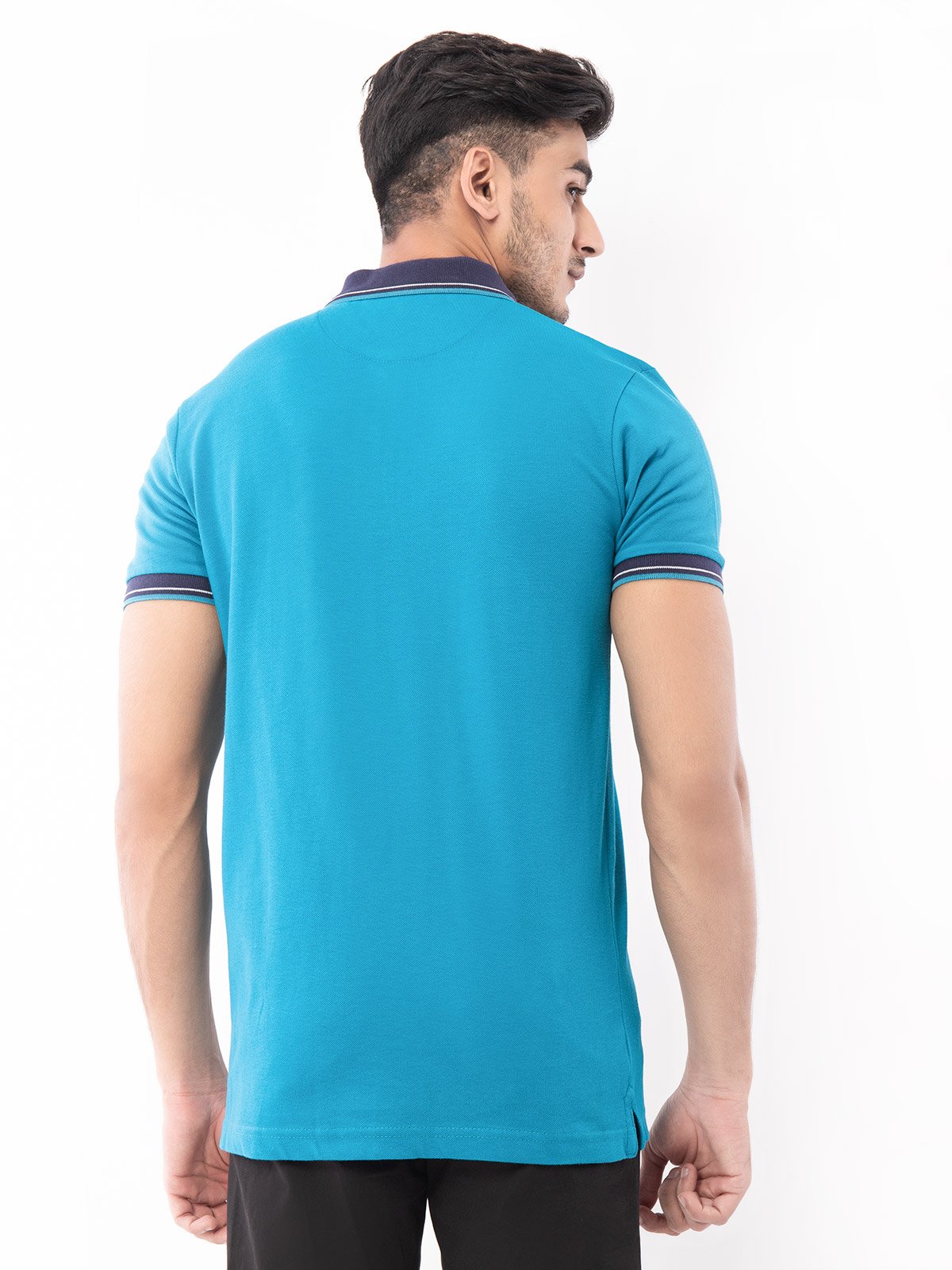 edenrobe Men's Teal Blue Polo Shirt - EMTPS21-014 – edenrobe Pakistan
