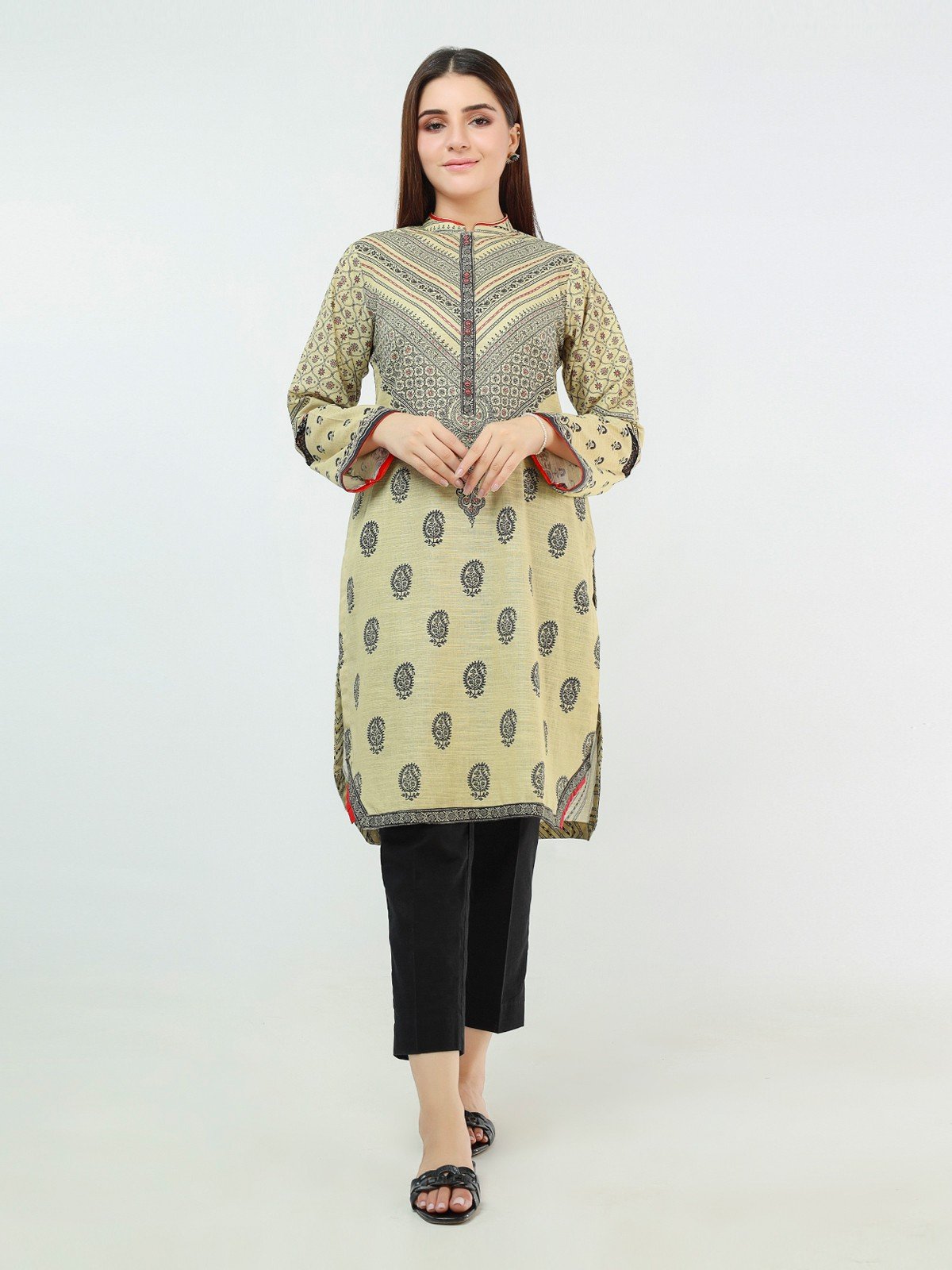 edenrobe Women's Beige Ready To Wear 1PC Khaddar - EWTKP21-67876 ...