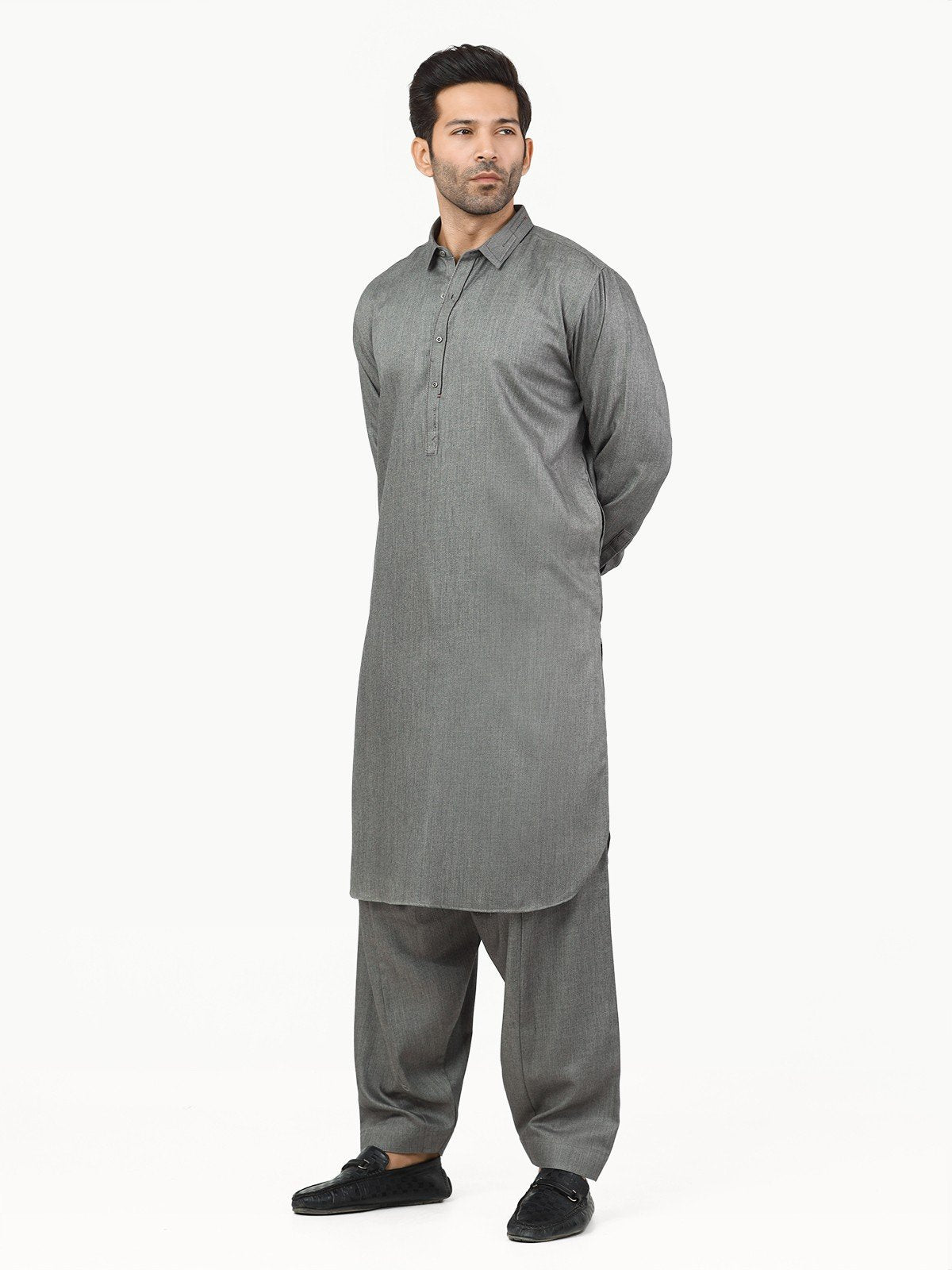 edenrobe Men's Grey Kurta Shalwar - EMTKS22W-40976 – edenrobe Pakistan