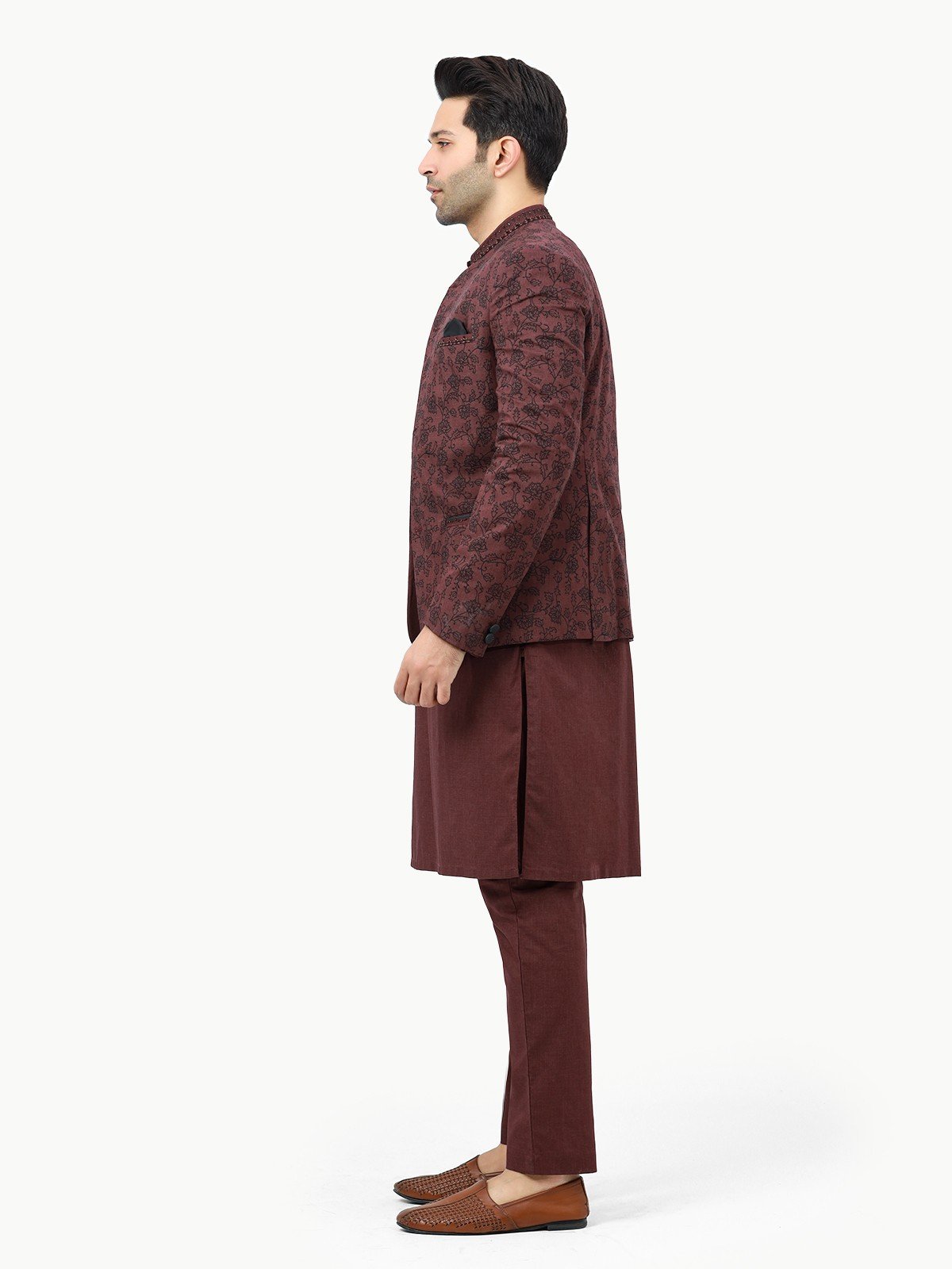 edenrobe Men's Maroon Prince Suit - EMTPCS22-005 – edenrobe Pakistan