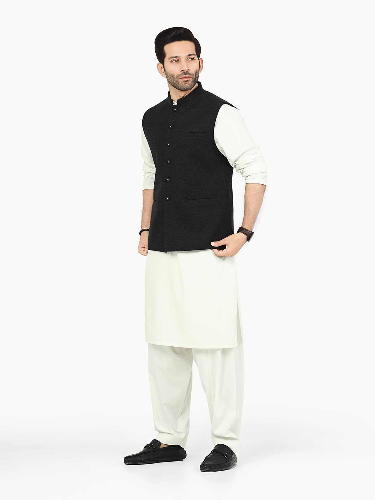 edenrobe Men's Charcoal Waist Coat - EMTWC22-35824 – edenrobe Pakistan