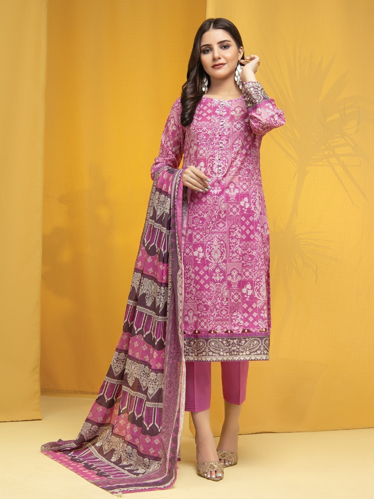 edenrobe Women's Pink Unstitched 3PC Lawn - EWU22A1-23196 – edenrobe ...