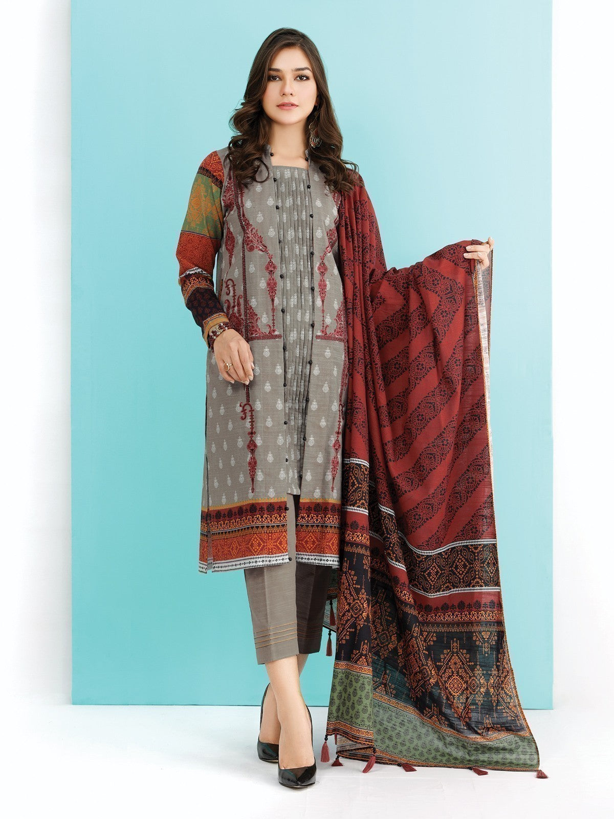 edenrobe Women's Coffee Unstitched 3PC Khaddar - EWU21V8-21678 – edenrobe Pakistan