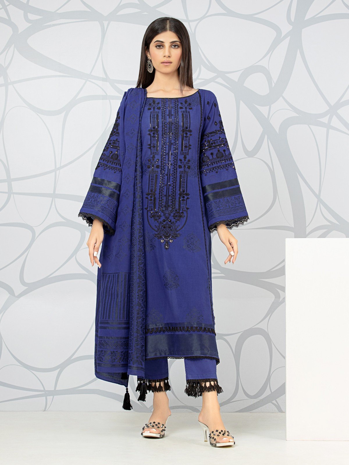 edenrobe Women's Unstitched 3PC Jacquard - EWU22V3-23726 – edenrobe Pakistan