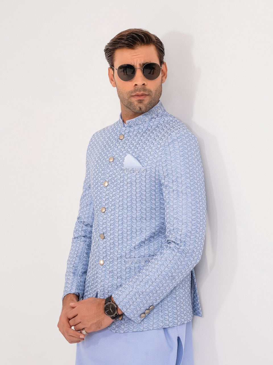 edenrobe Men's Light Blue Prince Coat Suit - EMTPCS22-020 – edenrobe ...