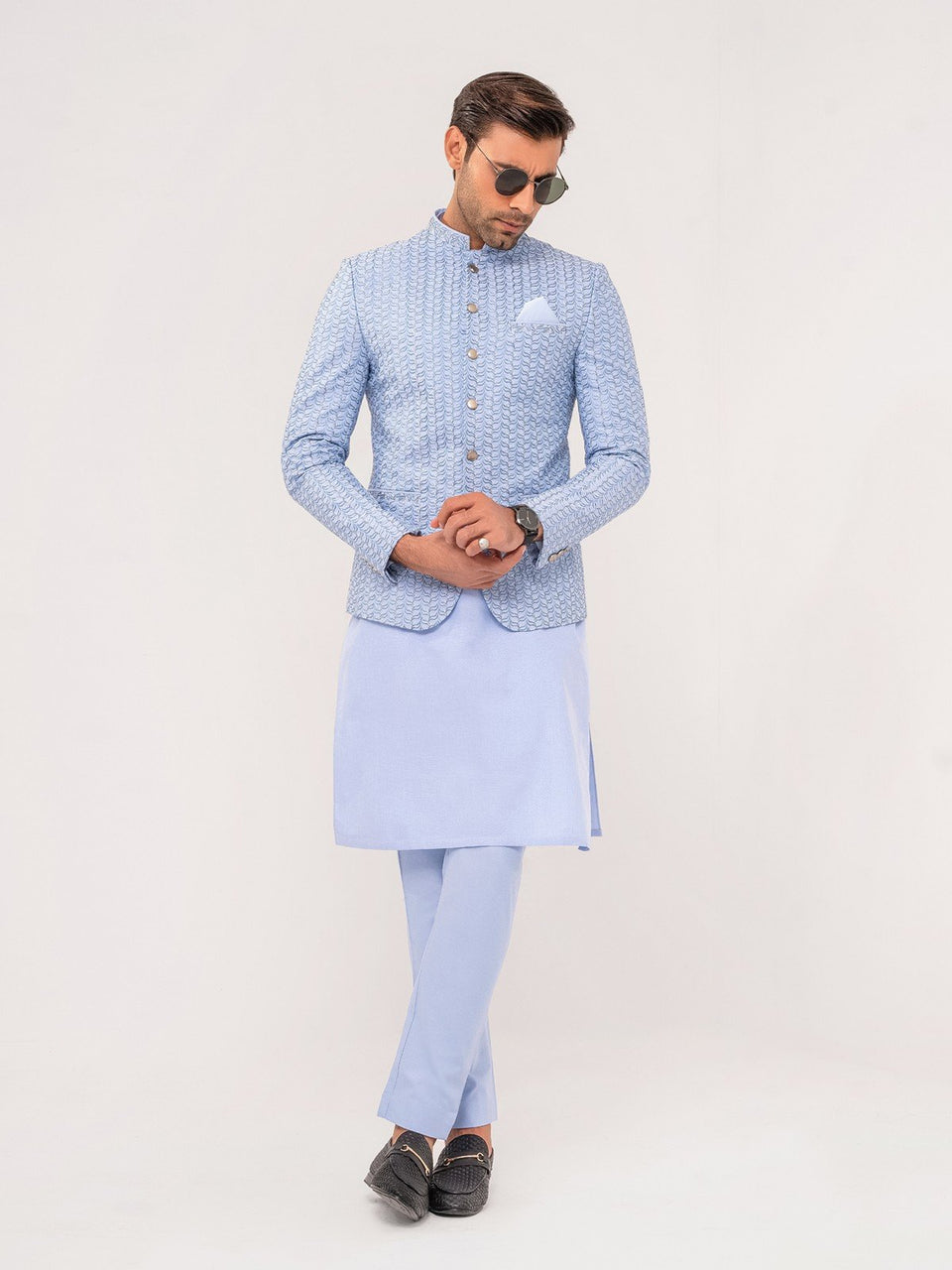 edenrobe Men's Light Blue Prince Coat Suit - EMTPCS22-020 – edenrobe ...